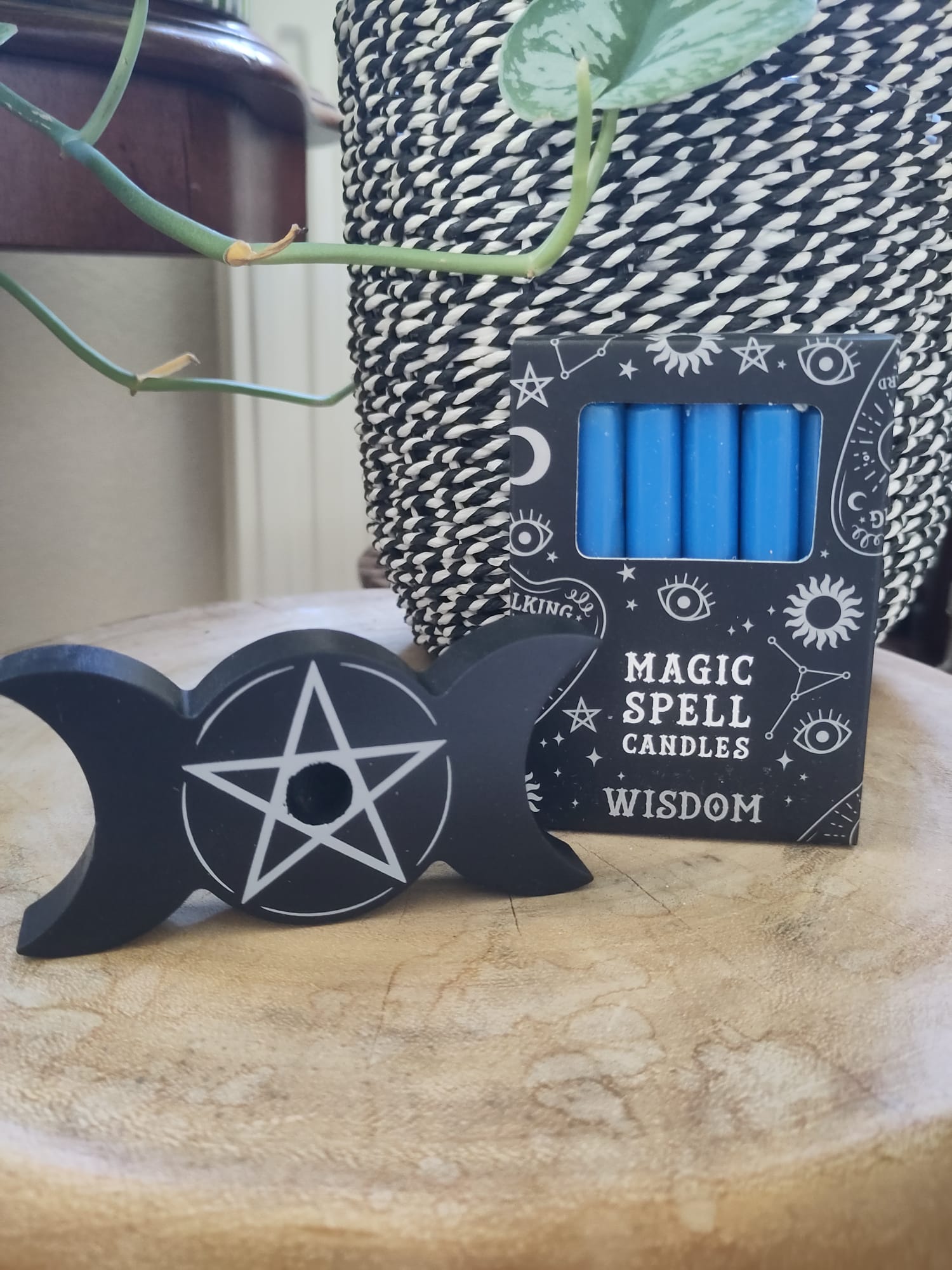 Magic Spell Candles - Blue - Wisdom - The Green Dream Shop